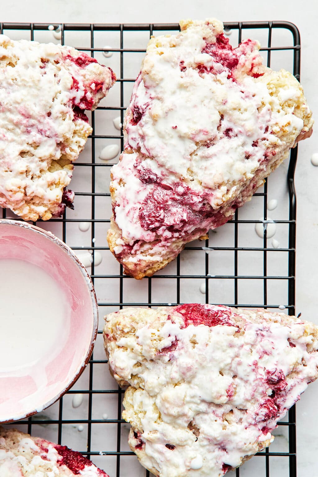 Raspberry Scones With Lemon Glaze | Kelly Neil