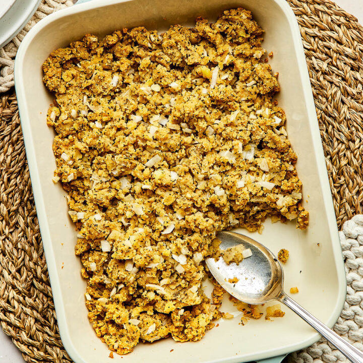 Potato Stuffing (Mashed Potato Dressing with Summer Savory) | Kelly Neil